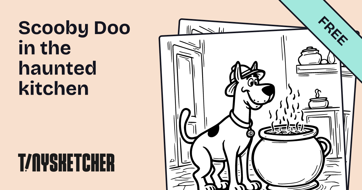 Scooby Doo in the haunted kitchen Coloring Page | Free Printables ...