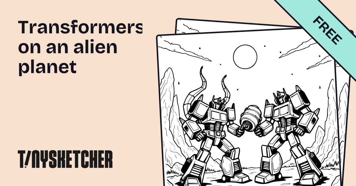 Transformers on an alien planet Coloring Page | Free Printables | Tiny ...